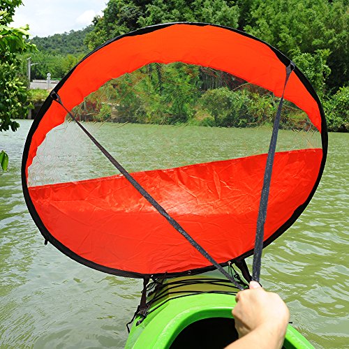 RENHAIGY Tandem Clear Kayak Wind Sail Kit Downwind Paddle Popup Board ...