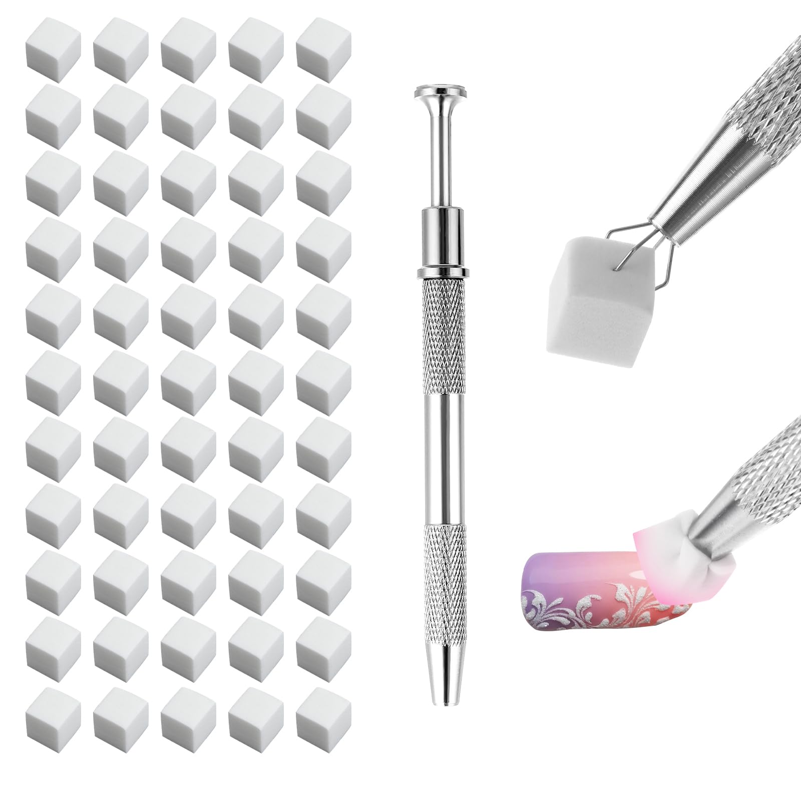 Giantree 100 Pcs Soft Nail Sponges with 4 Claws Metal Grabber, Nail ...