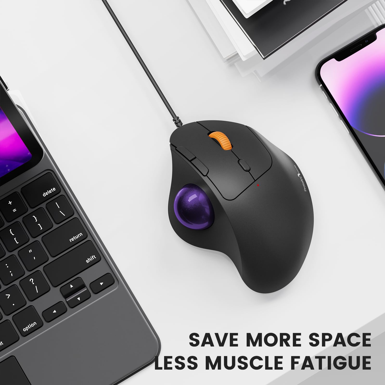 Mua ProtoArc Wired Trackball Mouse, EM04 Wired USB C Ergonomic Rollerball Mouse Computer Laptop ...