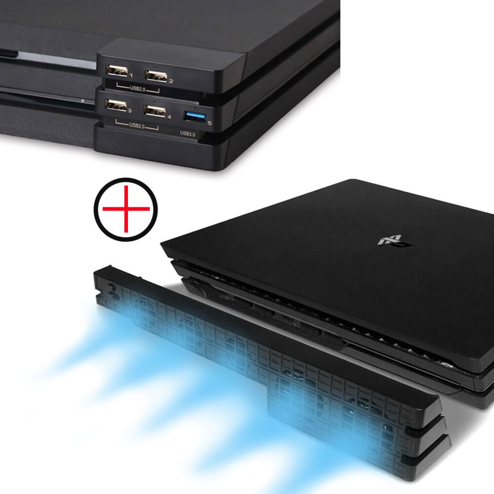 PS4 Pro Refroidisseur Ventilateur & 5-Port USB Hub Combo Kit - Turbo 5 ...