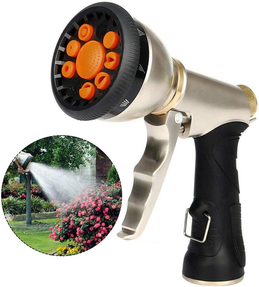 Garden Spray Gun, 9 Adjustable Patterns Multi Water Gun Anti-Slip, Easy ...