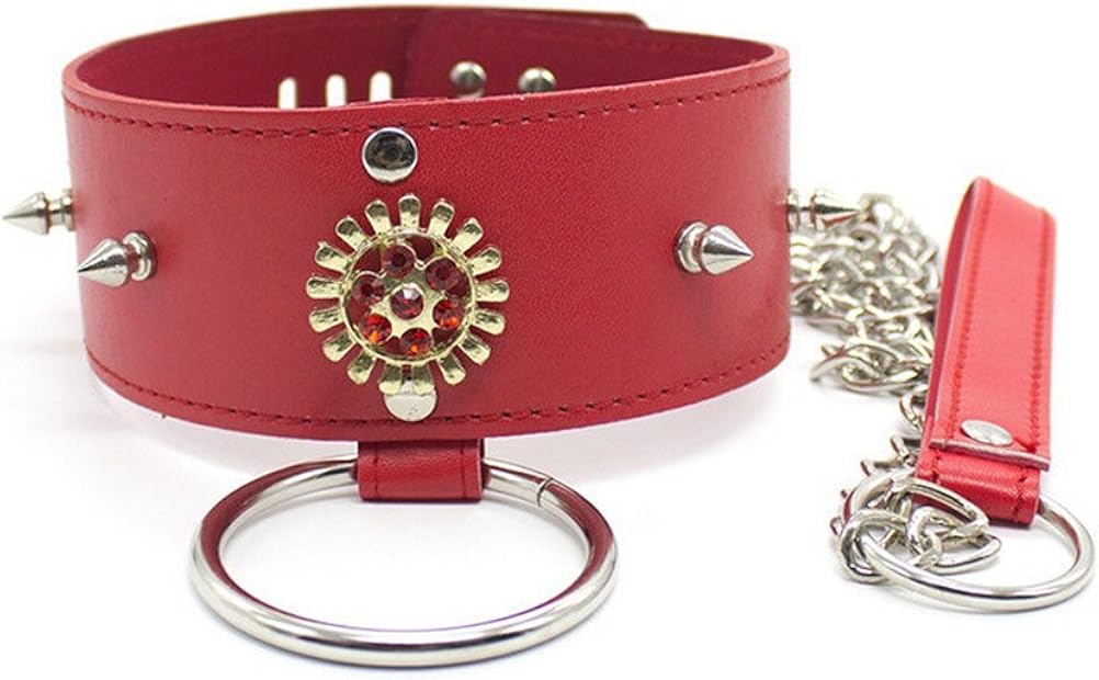 Amazon.com: SM Neck Locking Posture Collar Leash Bondage Adjustable ...