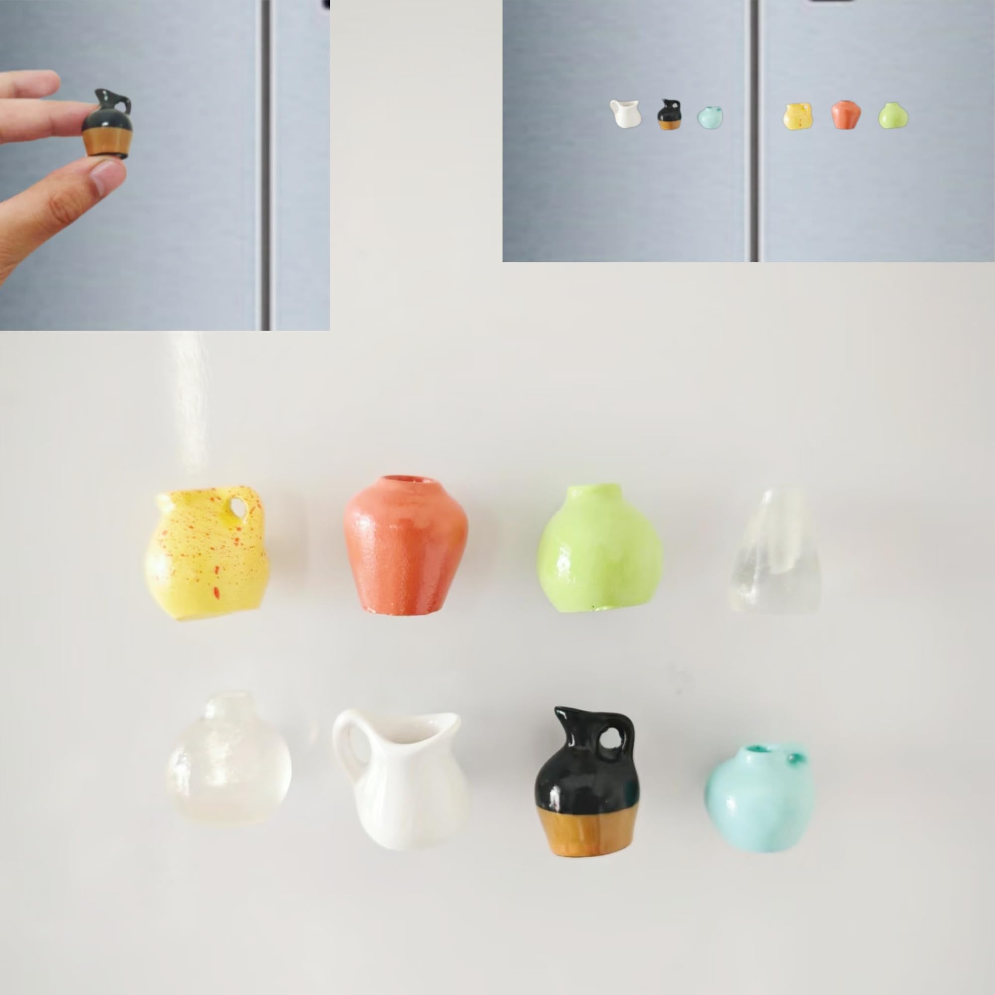 Cute Mini Ceramic Vase Magnets for Fridge, Mini Magnet Vases for ...