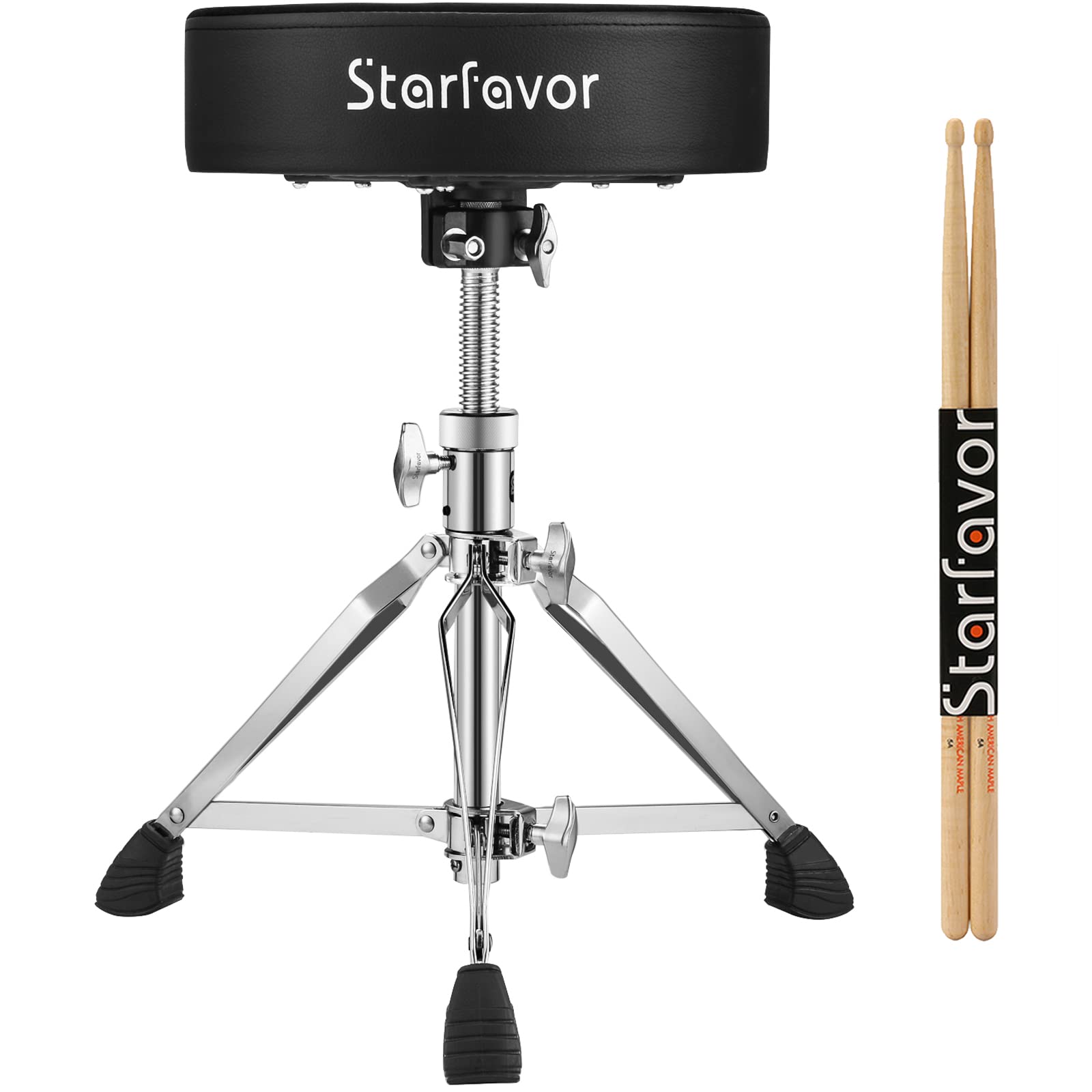 Starfavor Drum Throne Height Adjustable Padded Seat Drum Stool, with 5A ...