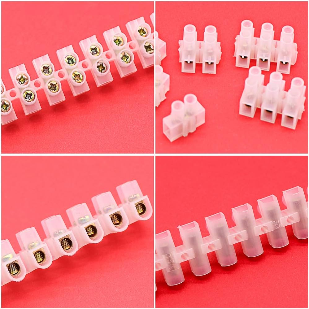 12 Way Electrical Terminal Blocks White Clear Electrical Connector ...