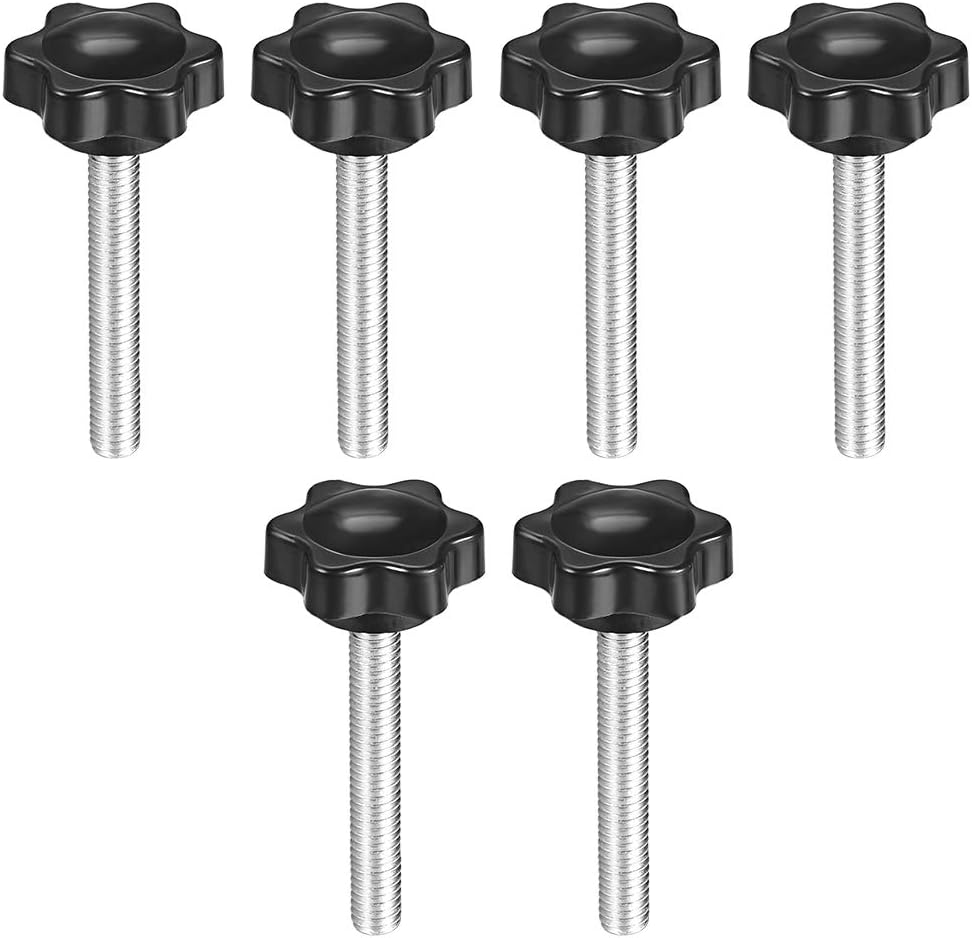 uxcell Clamping Screw Knob, Plum Hex Shaped Grips Star Knob M6 × 50mm ...