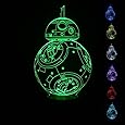 Huiyuan 3d Lamp Star War Fuwa Force Awaken Bb-8 Night 7 Color Change ...