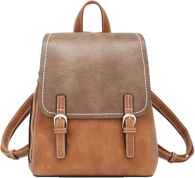 Coolives Damen Mini Rucksack mit Klappe Vintage Rucksackhandtasche aus ...