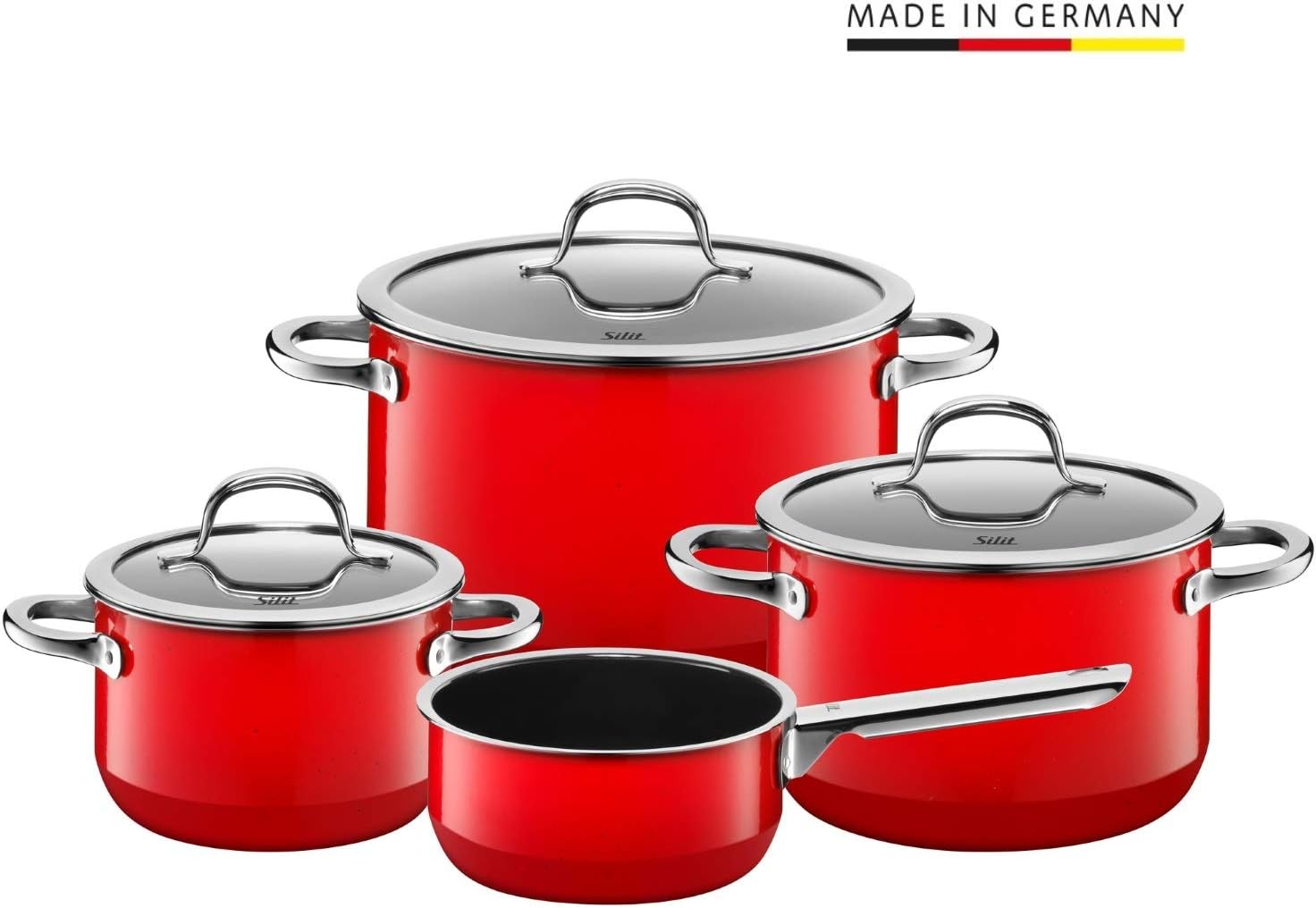 Silit Passion Red Topfset 4-teilig, Töpfe mit Glasdeckel, Set mit ...