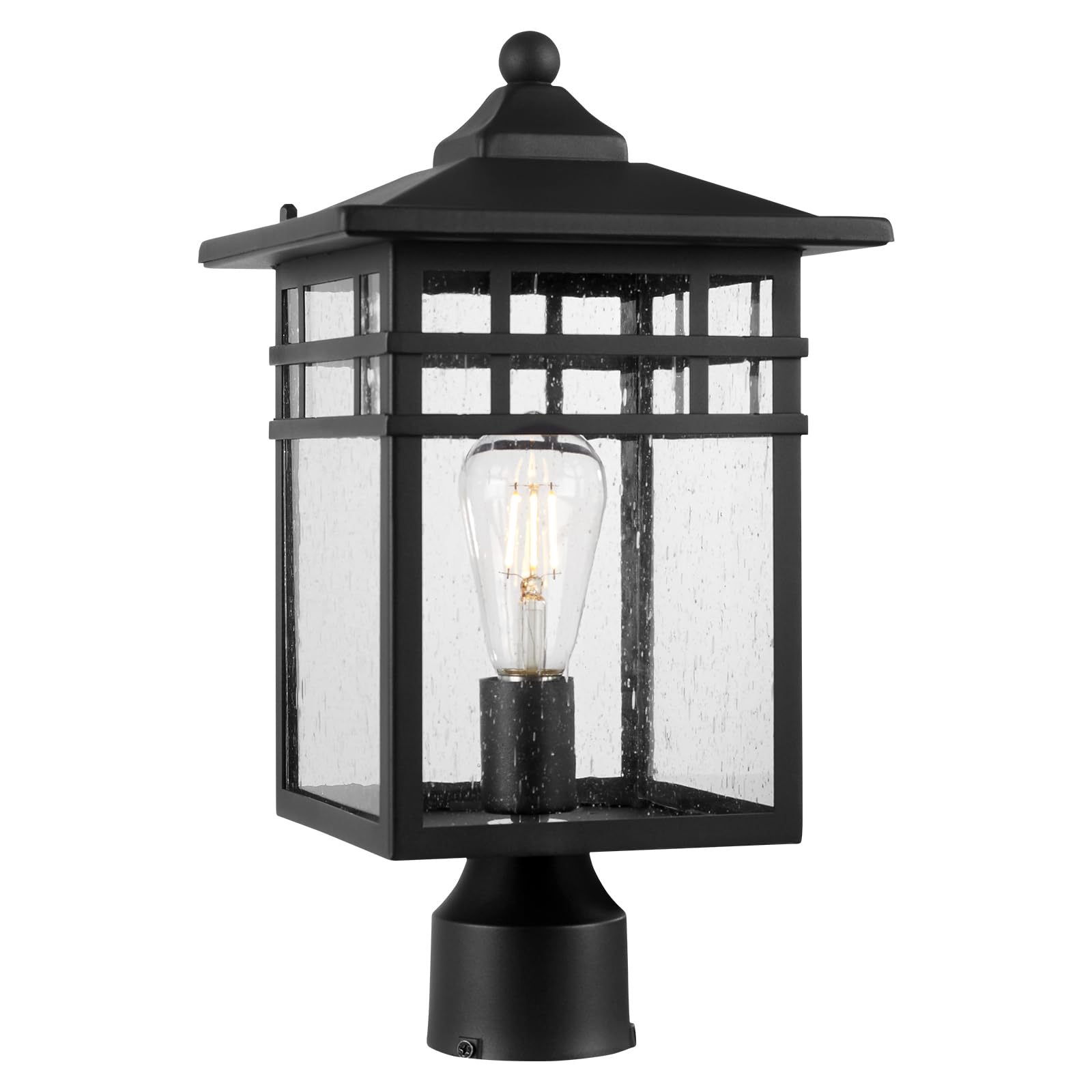 Diyel Outdoor Post Light Fixture, Large Exterior Pillar Lantern with ...