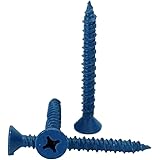 Chenango Supply 3/16 x 2-3/4" Phillips Flat Head Concrete Screw Anchor. 100 Pieces with Drill ...