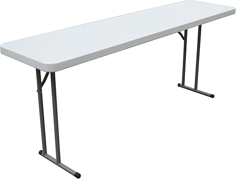 5ft Narrow Rectangular Plastic Top Table With Fold Away Legs: Amazon.co ...