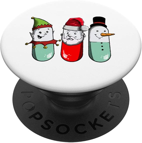 Pill Santa Claus Pharmacy Crew Christmas Pharmacist PopSockets PopGrip ...