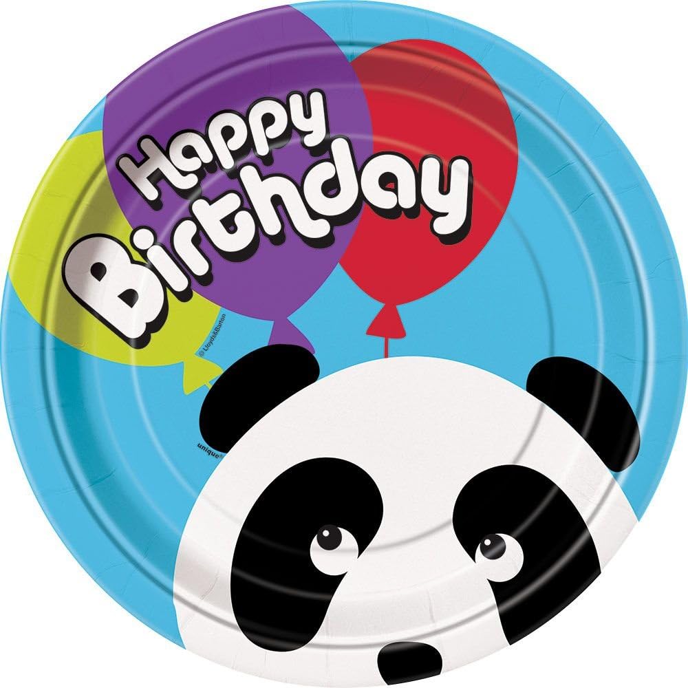 Birthday Panda Party Plates 23 cms pk8: Amazon.co.uk: Toys & Games