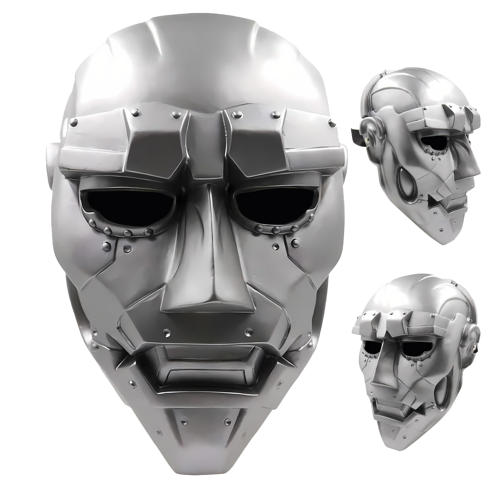 Xinxiaomeng Dr Doom Mask Supervillain Victor von Doom Helmet Silver ...