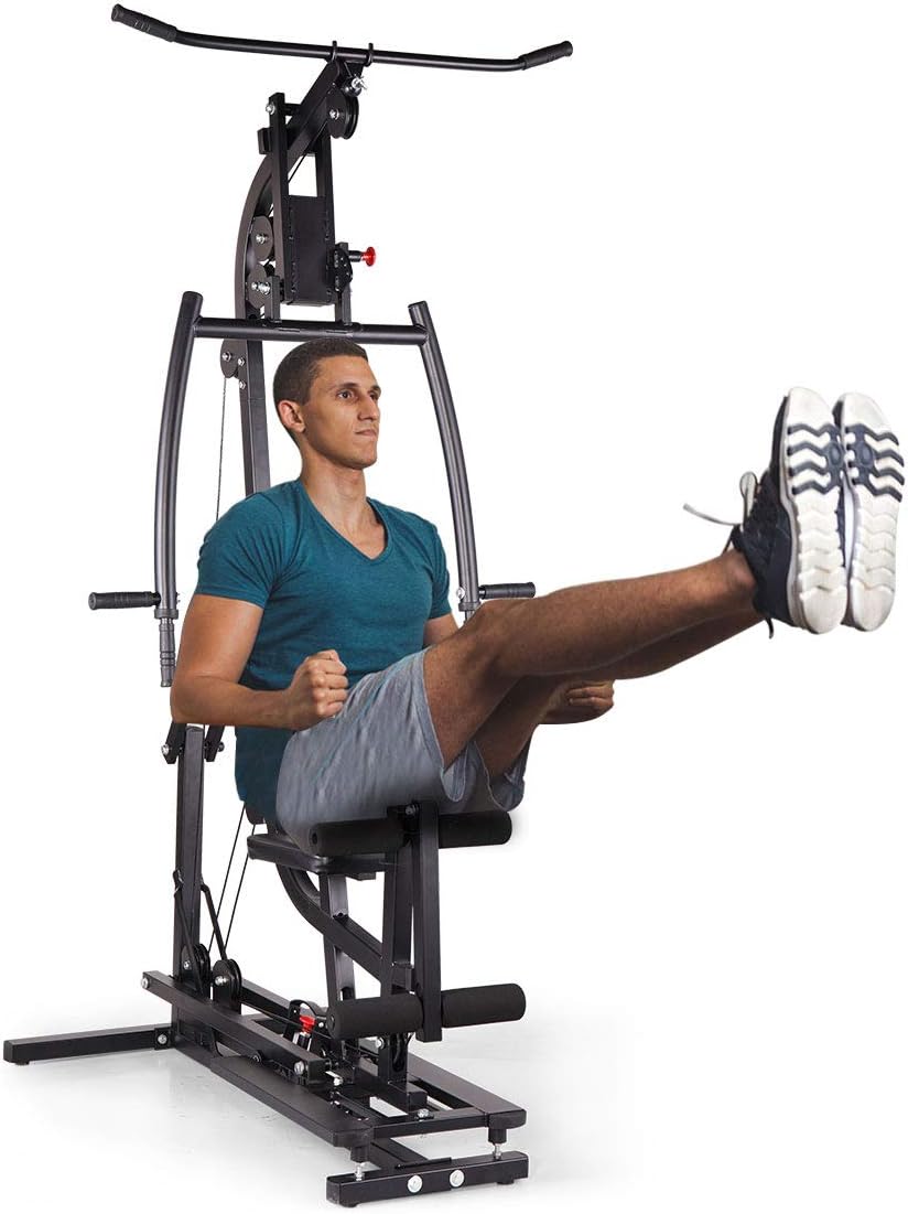 Amazon.com : JAXPETY Black Home Gym Station Workout Machine for Total ...