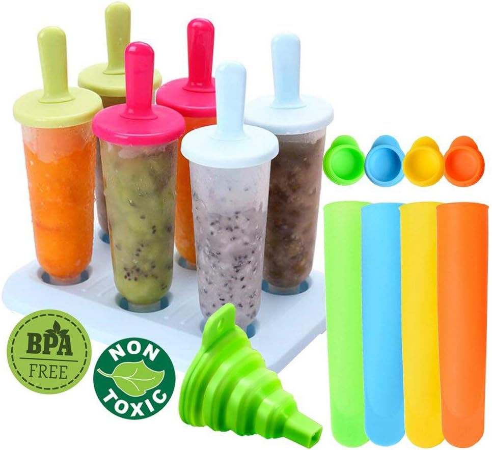 11 Pack Ice Lolly Moulds Set,Ice Lolly Maker,Loading Funnel Plus ...