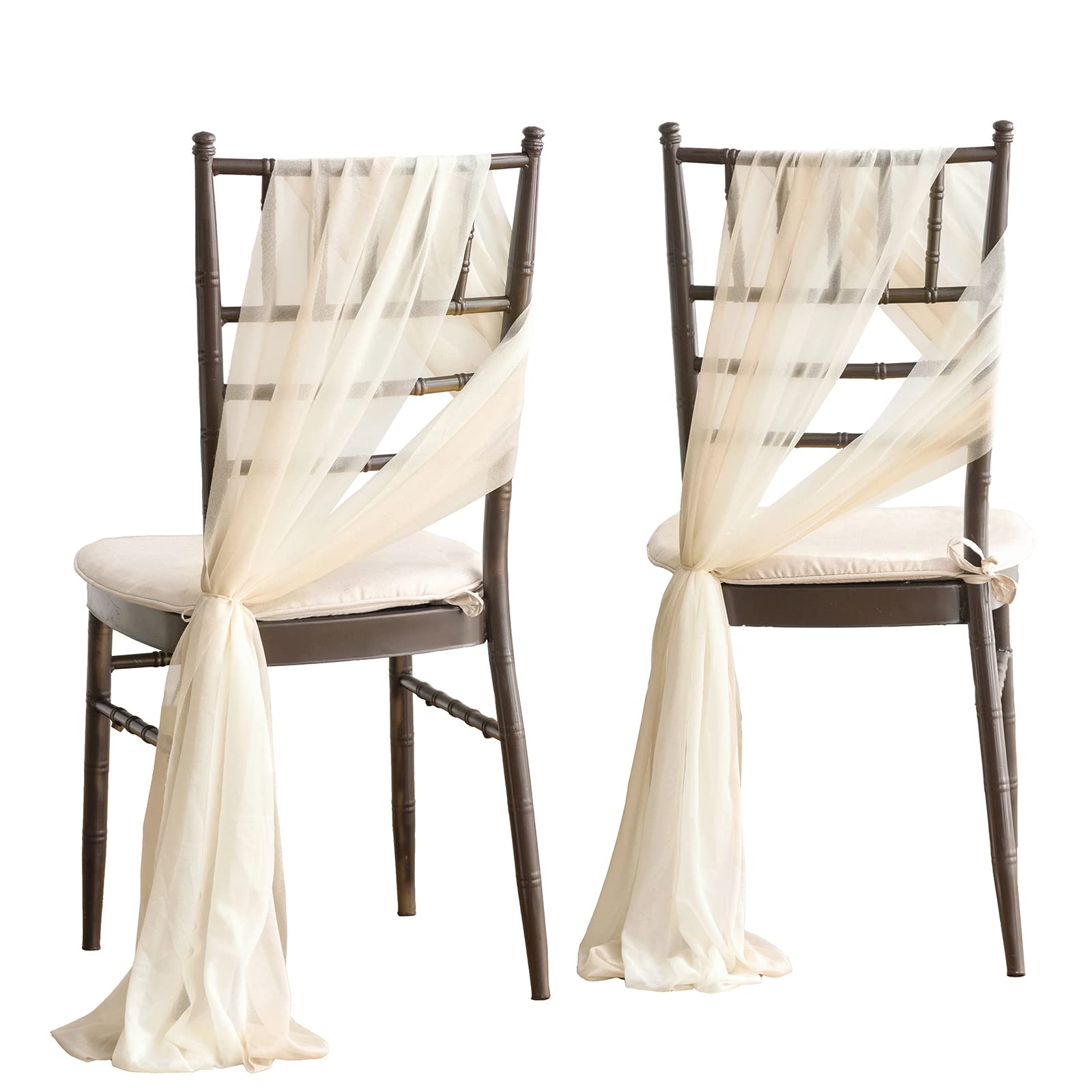 Ling's Moment Wedding Chiffon Chair Sashes Cover Aisle Decorations ...
