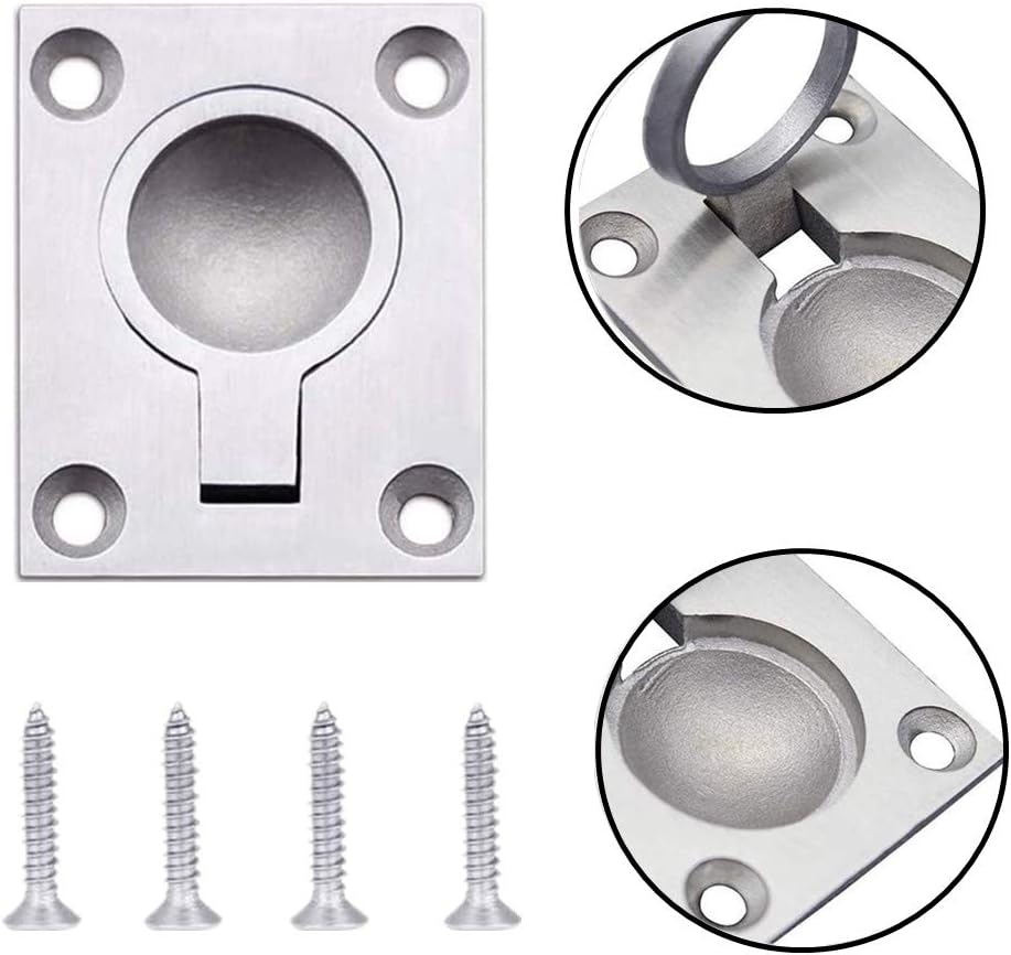 2Pcs Flush Ring Pull Handle Cabinet Hidden Handle Marine Yacht Hardware ...