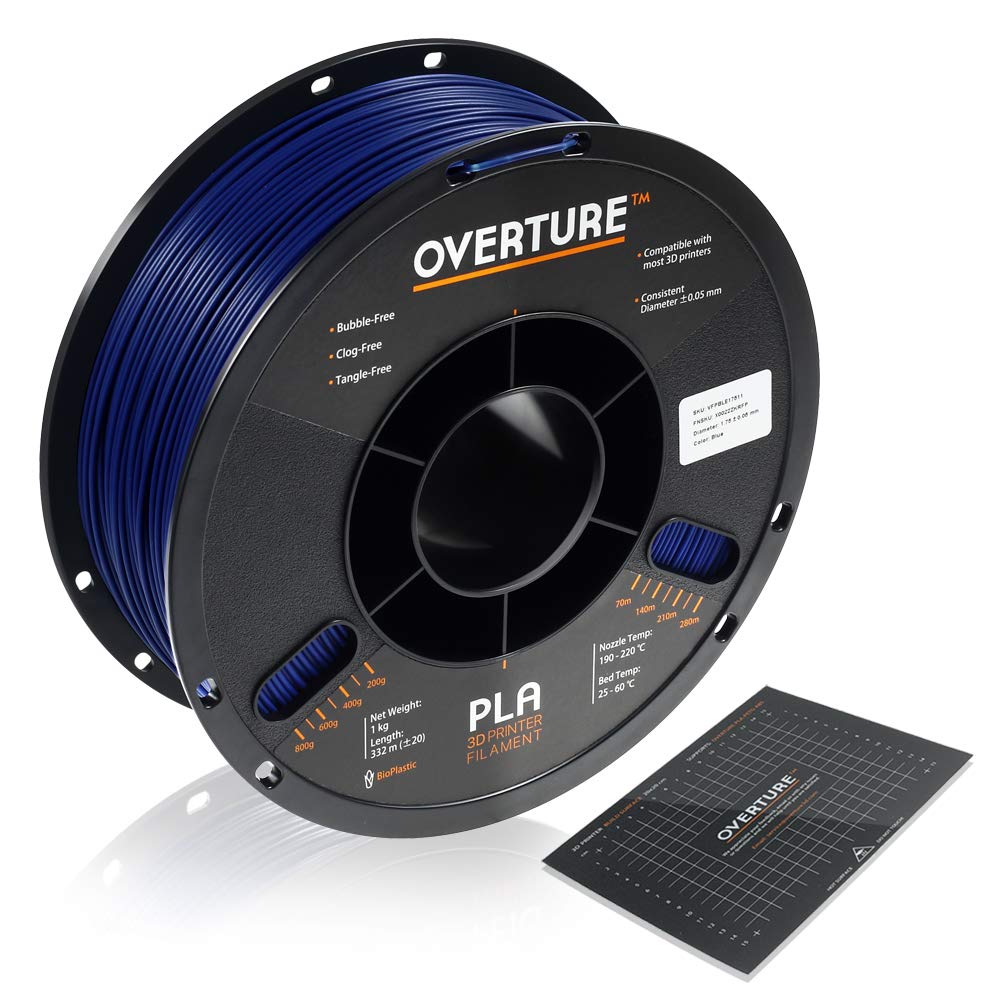 OVERTURE PLA Filament 1.75mm with 3D Build Surface 200mm × 200mm 3D ...