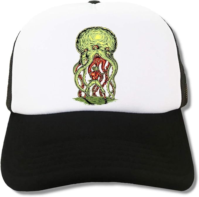 Alien Attack Cosmic Horror Survival Trucker Cap Baseball Hat Black ...