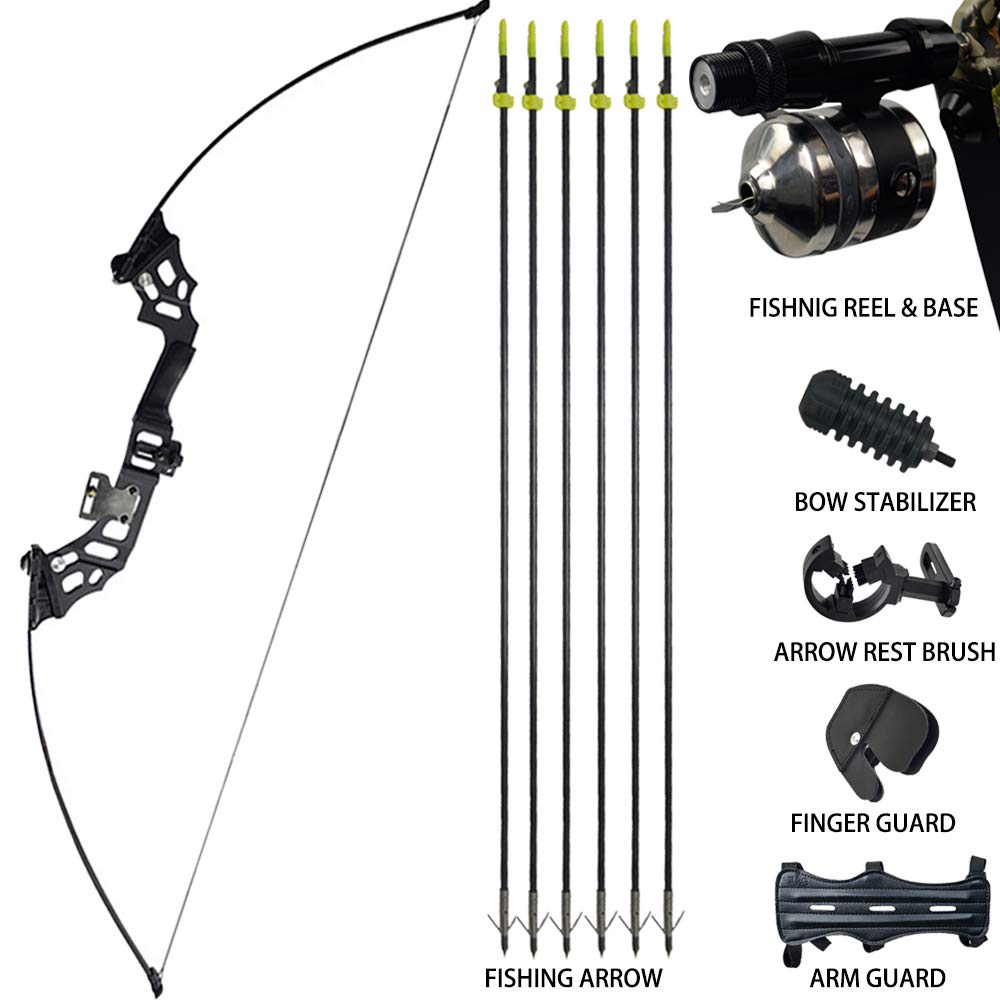Buy D&Q Archery Recurve Bowfishing Bow and Arrow Set 30 lbs 40 lbs with ...