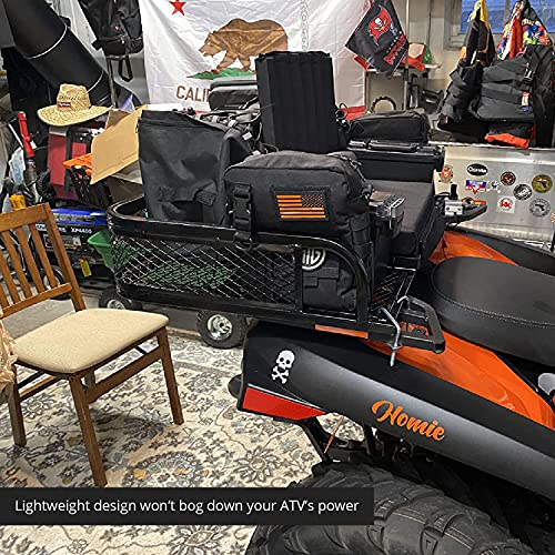 Titan Universal ATV Rear Storage Rack, Steel Cargo Basket Carrier ...