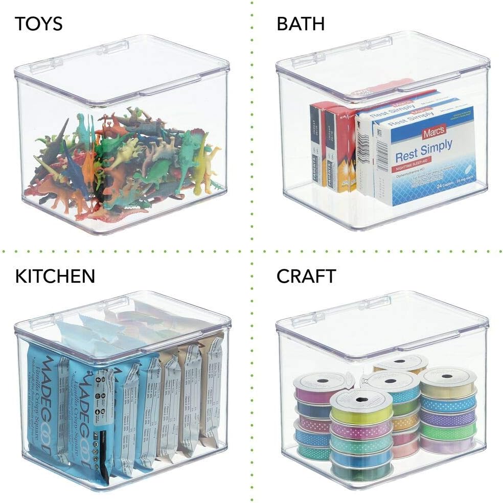 mDesign Children’s Toy Box – Small Stackable Storage Container with ...