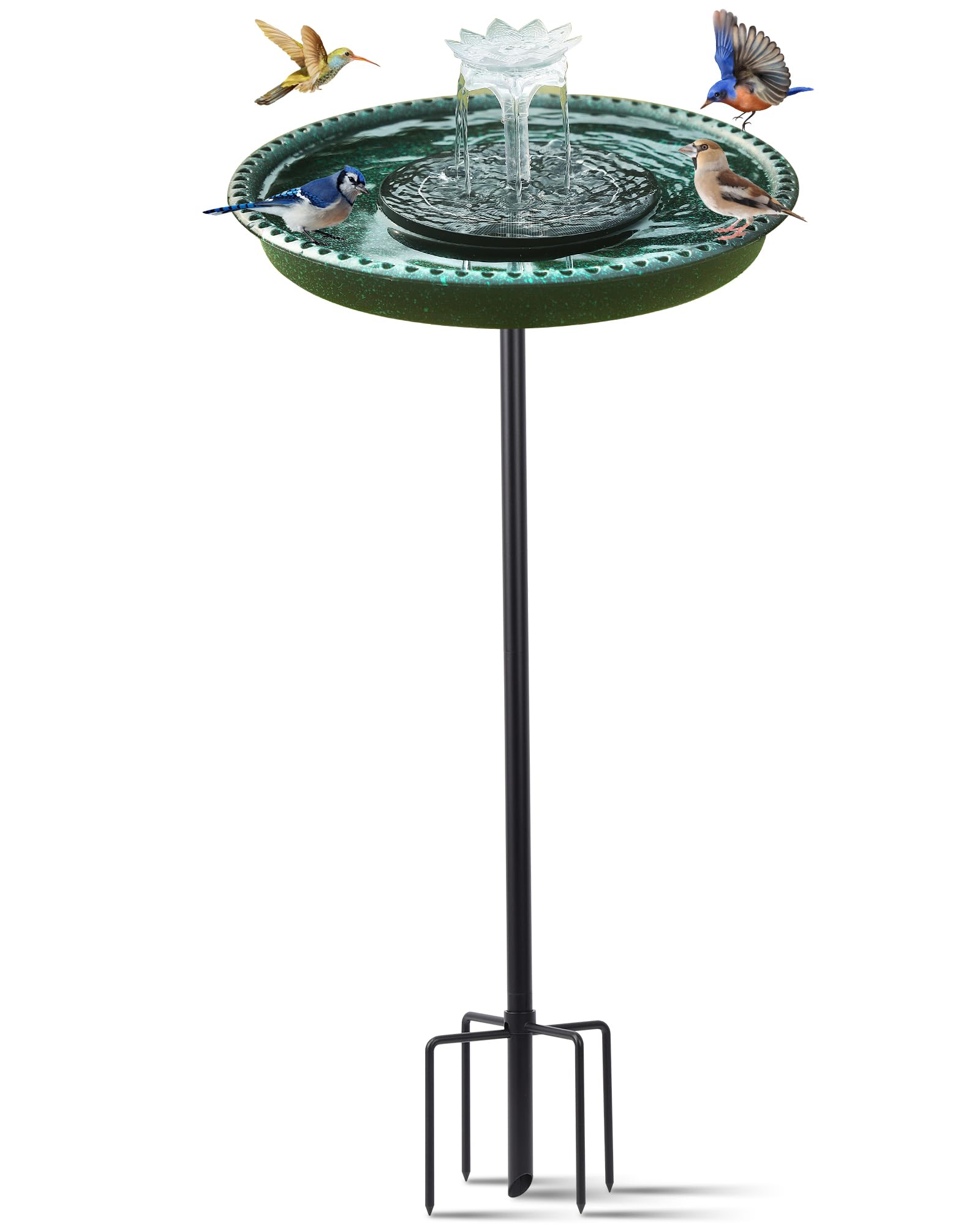 Yiabivo Solar Powered Bird Bath with Fountains for Hummingbirds,Stable ...