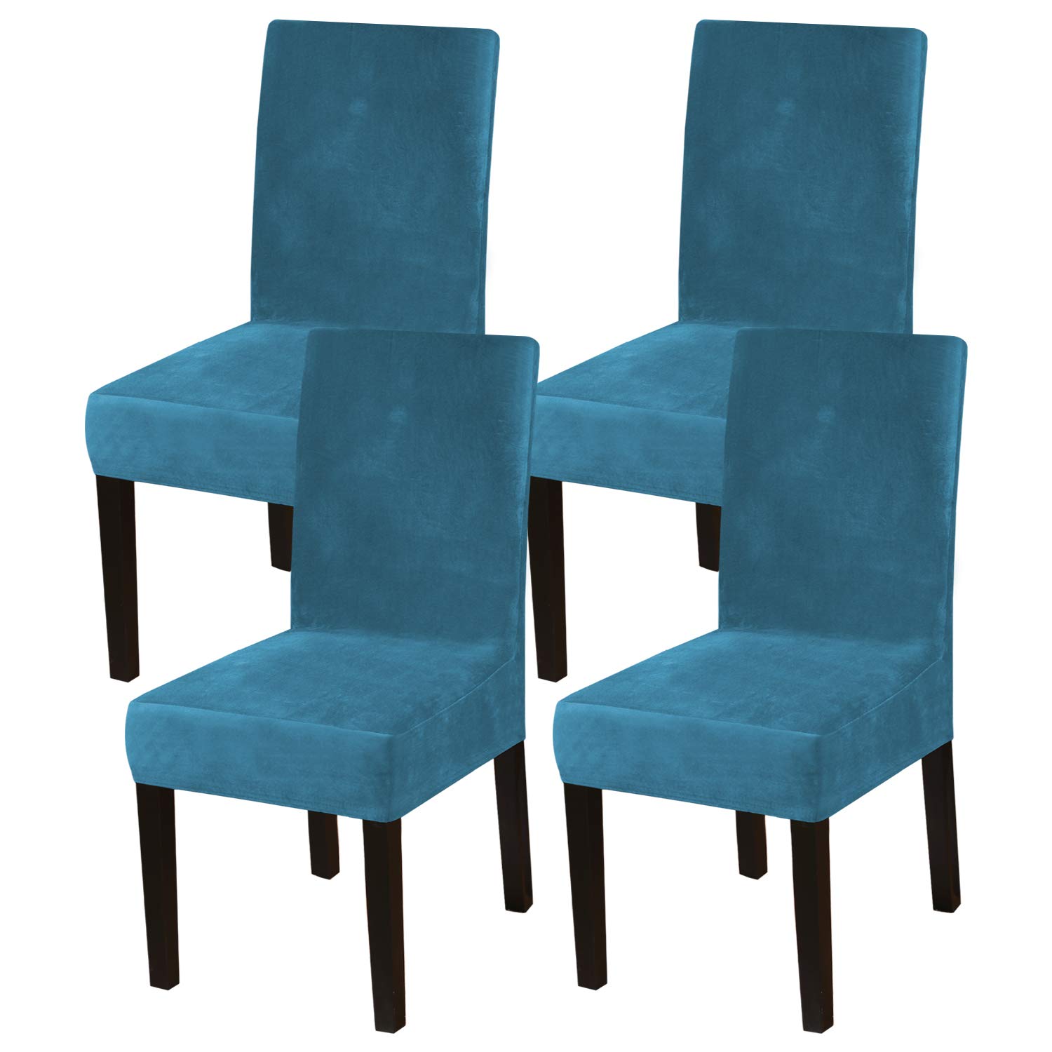 Turquoize Velvet Chair Covers for Dining Room Blue Dining Chair ...