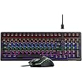 Amazon.com: Newmen GM202 Mechanical Gaming Keyboard and Mouse,Wired ...