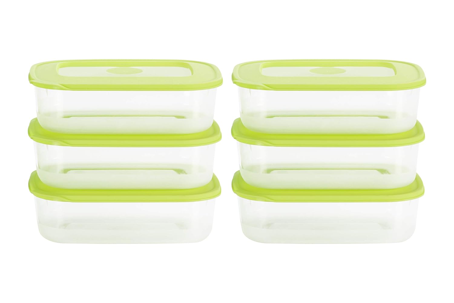 Buy All Time Basic Plastic Container Set, 1 Litre, Set of 6, Green ...