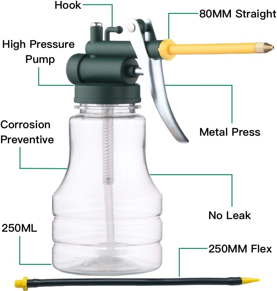 Oil Can Transparent High Pressure Oiler Lubrication Oil Can Bottle ...