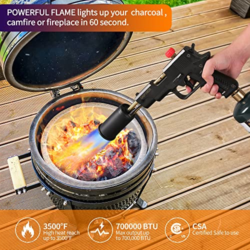 POWERFUL Grill Gun Propane Torch, Searing Torch, Charcoal Starter, Campfire Starter,Cooking ...