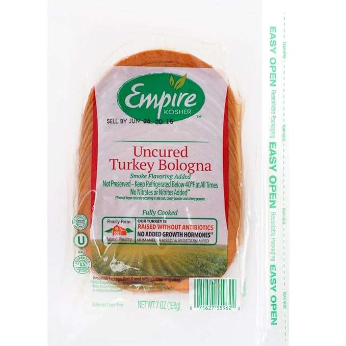 Empire Uncured Turkey Bologna Slice, 7 oz: Amazon.com: Grocery ...