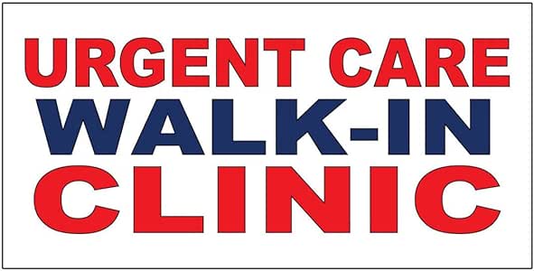 Amazon.com : Urgent Care Walk-In Clinic Red Blue DECAL STICKER Retail ...