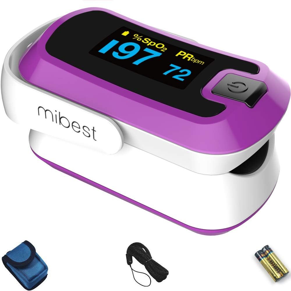 Amazon.com: MIBEST Purple Dual Color OLED Finger Pulse Oximeter - Blood ...