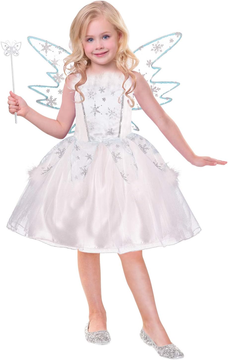 amscan 9904506 Girls White Frozen Fairy Book Week Fancy Dress Costume ...
