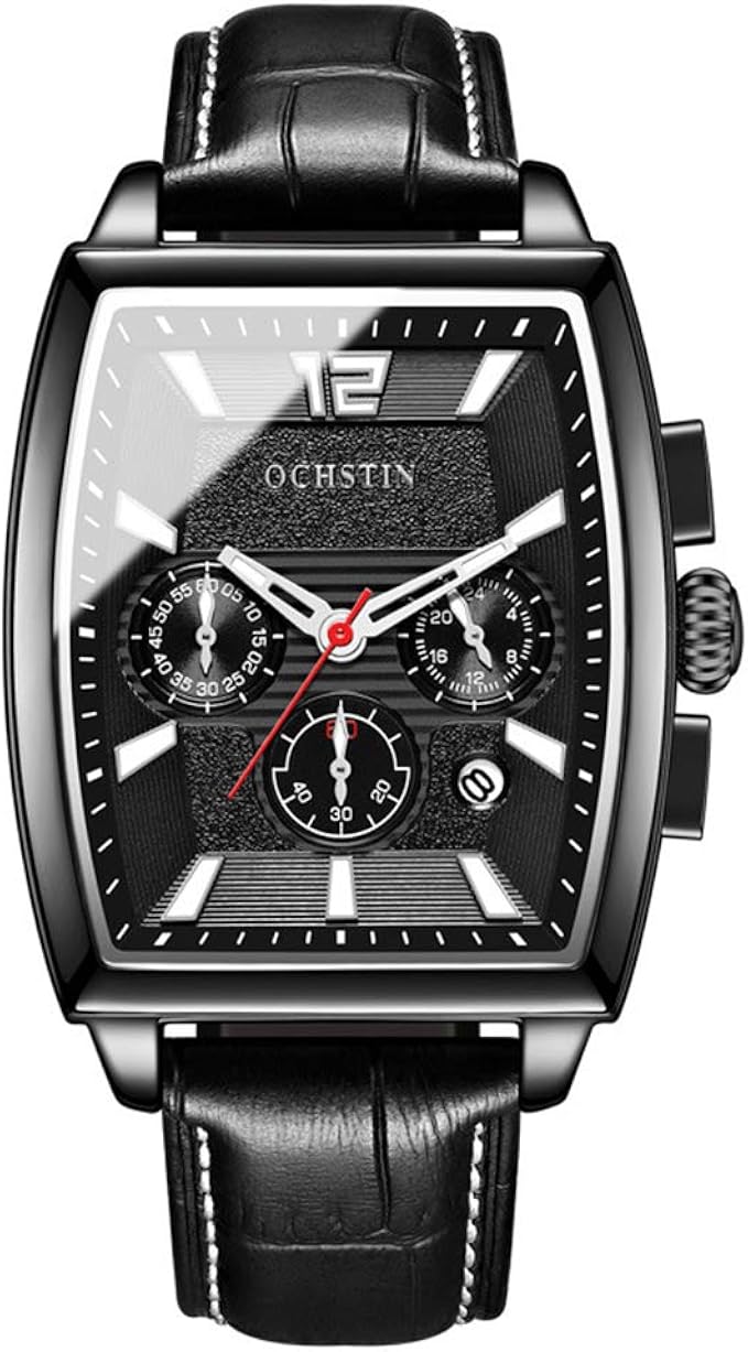 Watches Men's Square Wine Barrel Quartz Business Waterproof Wrist Watch ...