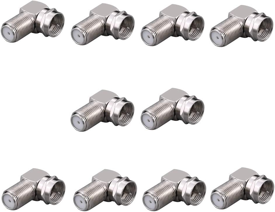 EIGHTNOO 10 Pcs F Type Right Angle Male to Female RF Connector 90 ...