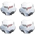 Amazon.com: 4Pc 2005 2006 2007 Corvette C6 Cross Flag Logo Wheel Center ...