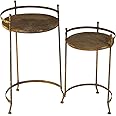 Amazon.com: ZENTIQUE Rustic Metal Nesting Table, Set of 2 : Home & Kitchen
