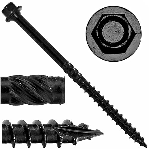 #14 X 4 Heavy Duty Black Timber/Log/Landscaping Wood Screws - Exterior ...