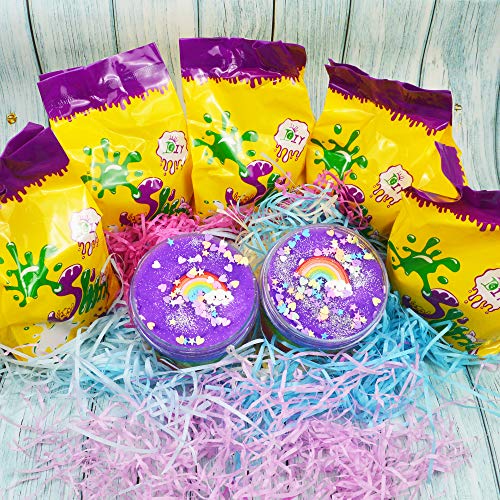ICHICHI Rainbow Cloud Slime,Non-Sticky and Super Soft Scented Slime ...