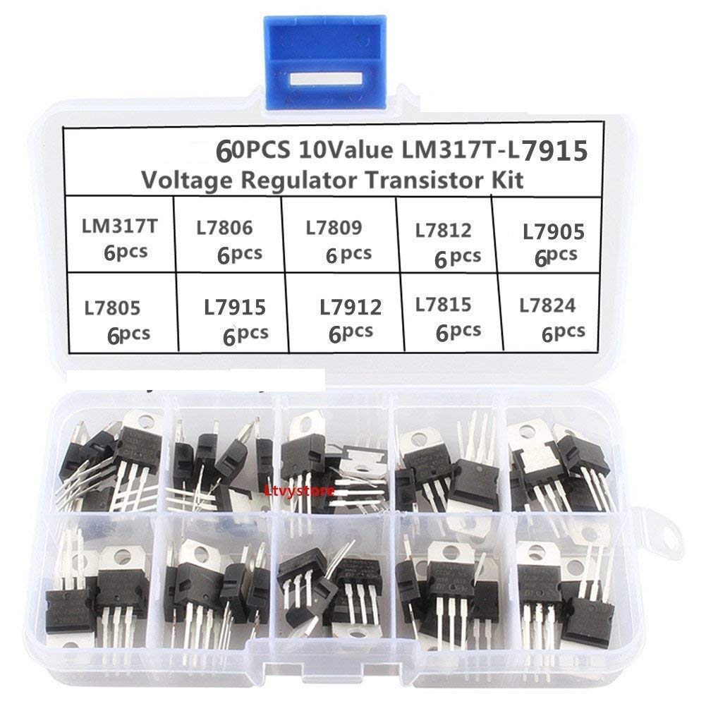 Buy REES52 Transistor Kit, 3 Pin Terminal Postive and Negative Voltage Regulator IC Transistors ...