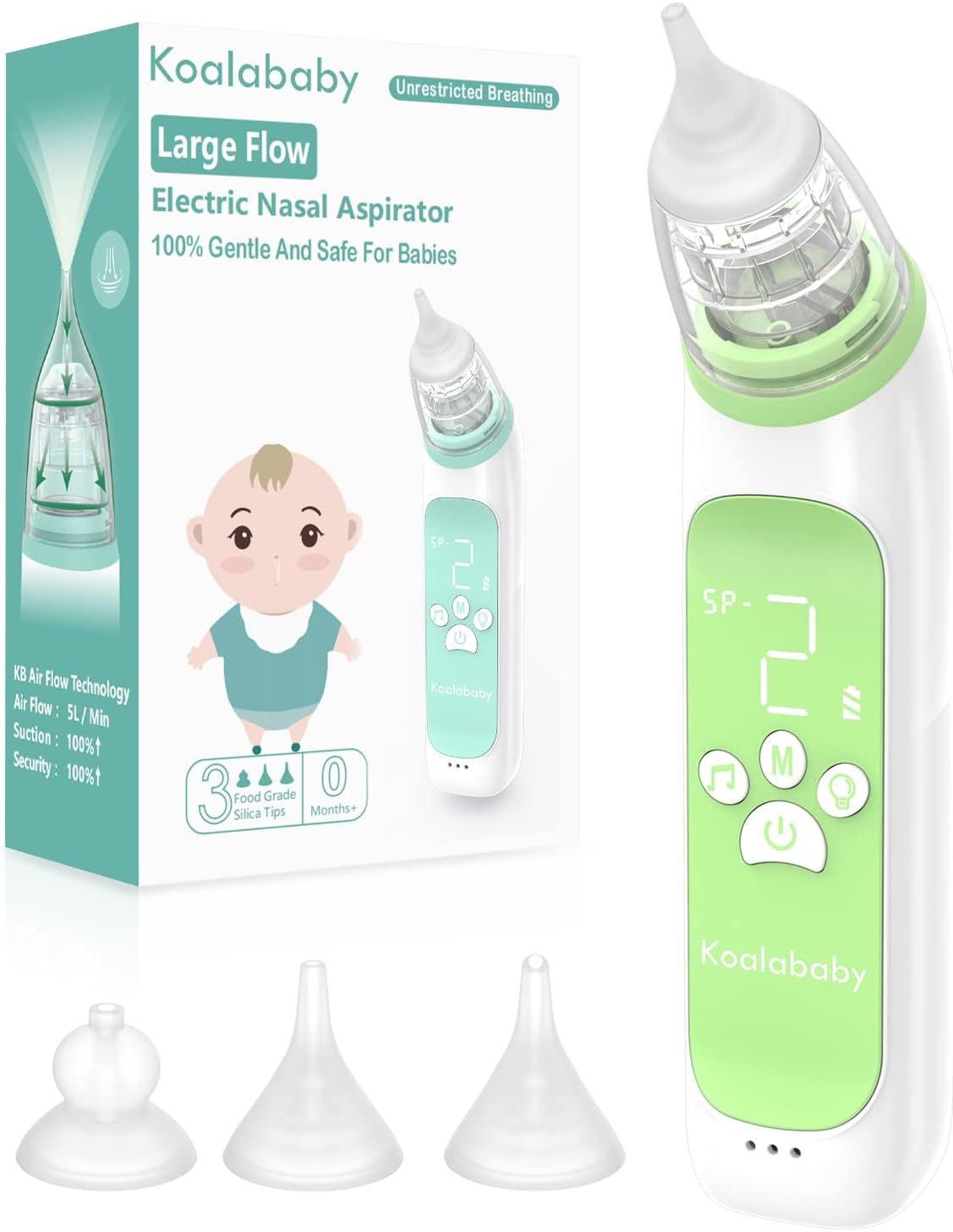 Koalababy Large Flow Electric Nasal Aspirator, 2024 Newest Nose Sucker ...