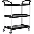 Amazon.com: TUFFIOM 3-Tier Plastic Utility Cart, Heavy Duty 390lbs ...