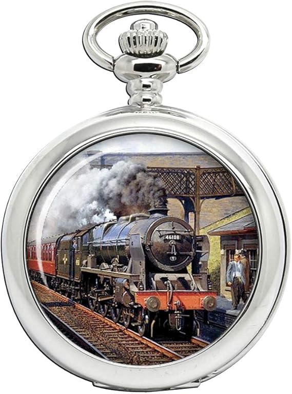 Steam Train Engine Full Hunter Pocket Watch: Amazon.co.uk: Watches