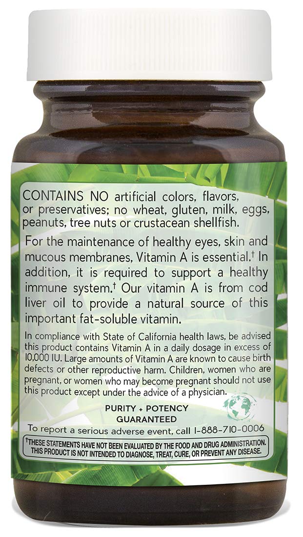 Natural Nutra Vitamin A 10,000 IU, Retinol Palmitate Dietary Supplement ...