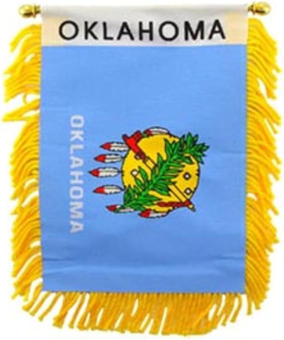Amazon.com : Oklahoma State Flag Mini Banner 3" x 5" : Outdoor Flags ...